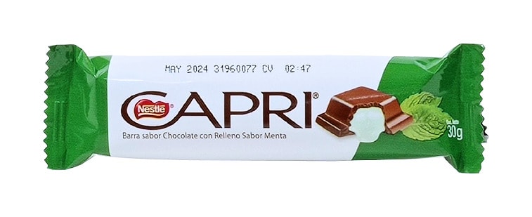 CHOCOLATE CAPRI MENTA 30 GR | Comercial Everest SPA