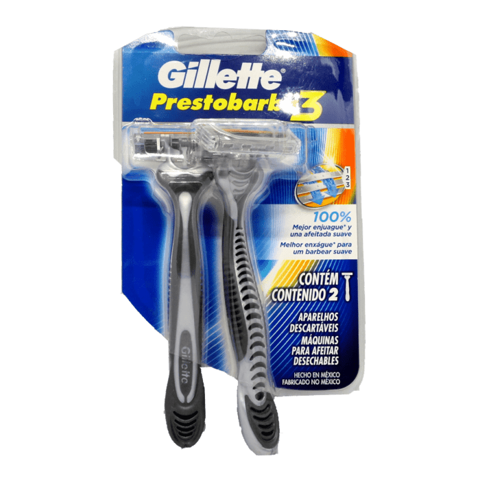 GILLETTE MAQUINA PRESTOBARBA 3 PACK 2 UND | Comercial Everest SPA