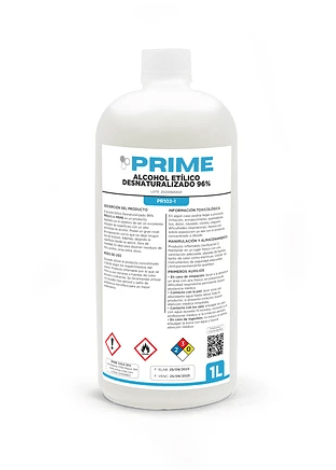 PRIME ALCOHOL ETÍLICO DESNATURALIZADO 96% - ENV 1L | Comercial Everest SPA