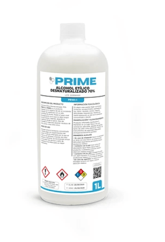 PRIME ALCOHOL ETÍLICO DESNATURALIZADO 70% - ENV 1L | Comercial Everest SPA