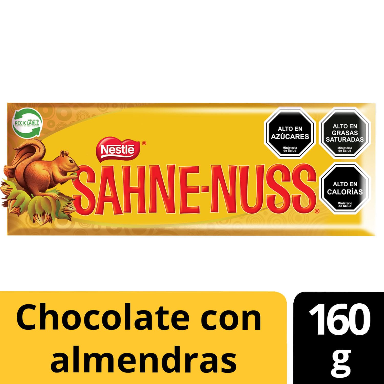NESTLE CHOCOLATE SAHNE NUSS BARRA 160 GR | Comercial Everest SPA