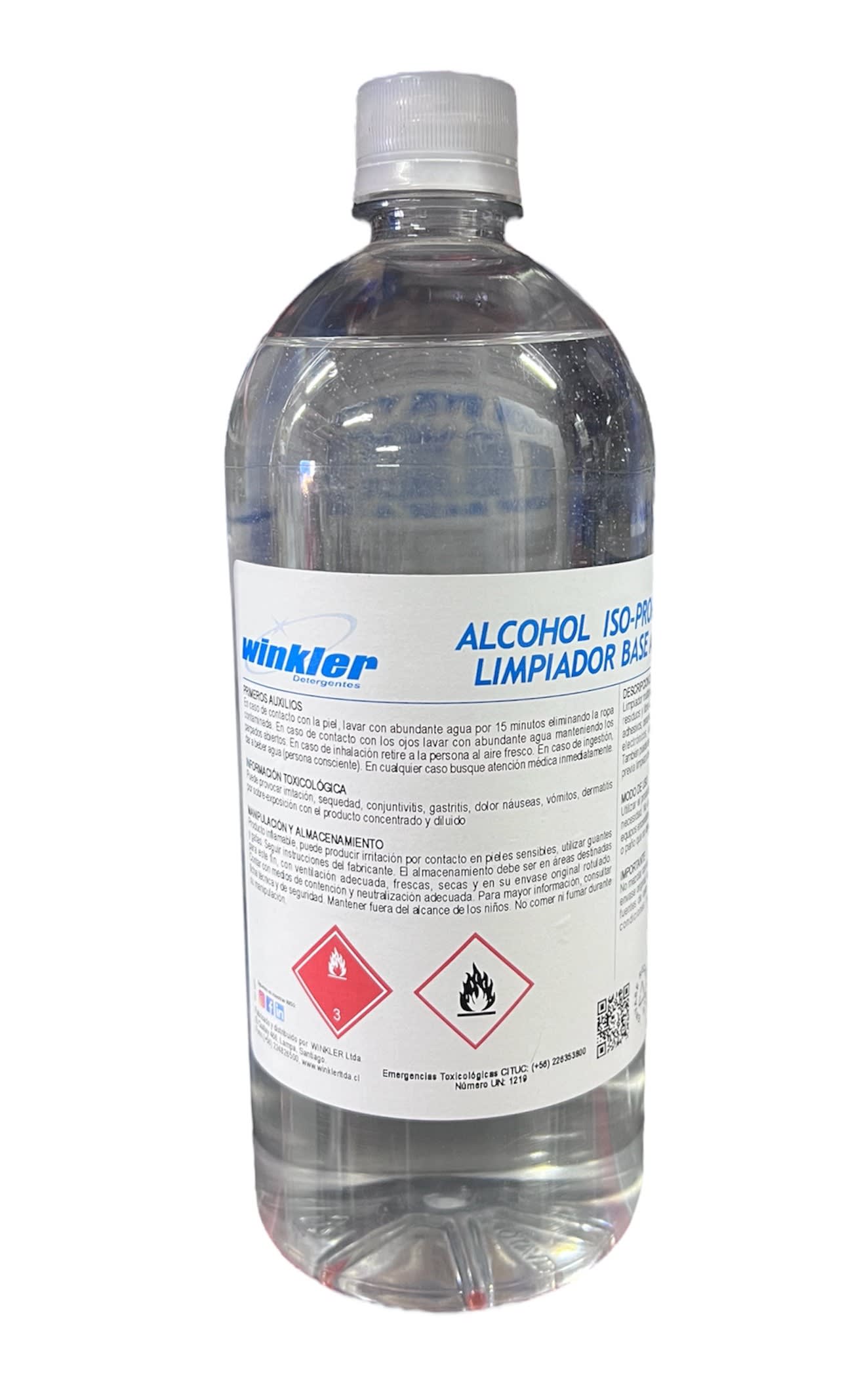 WINKLER ALCOHOL ISOPROPILICO 50° 1 LT | Comercial Everest SPA