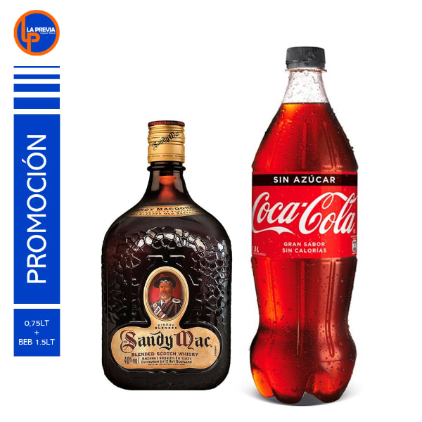 Whisky Sandy Macdonald + Coca Cola Zero 2.0 lt | La Previa Liquor Store