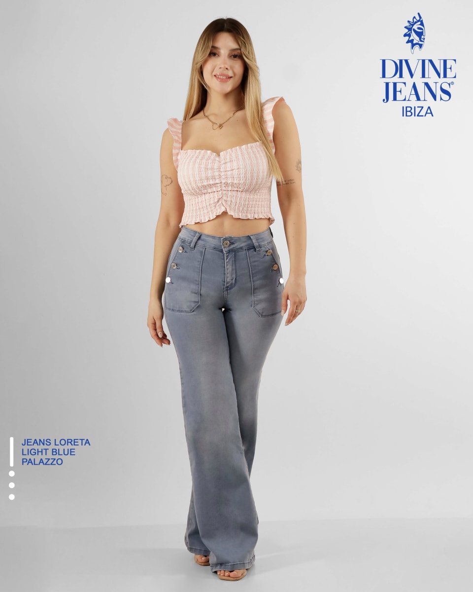 JEANS DIVINE LORETTA PALAZZO LIGHT BLUE | Bonita Boutique