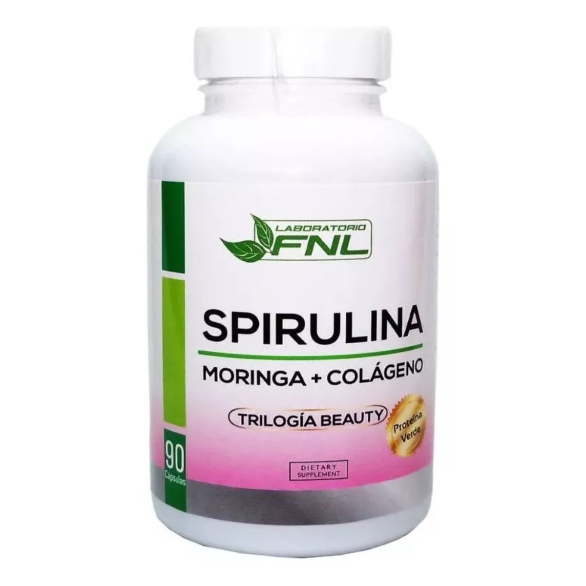 FNL Spirulina + Moringa + Colageno 90 capsulas | Andina Grains
