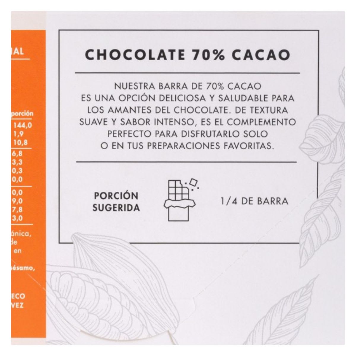 Manare Chocolate Organico 70% Cacao 100 g | Andina Grains