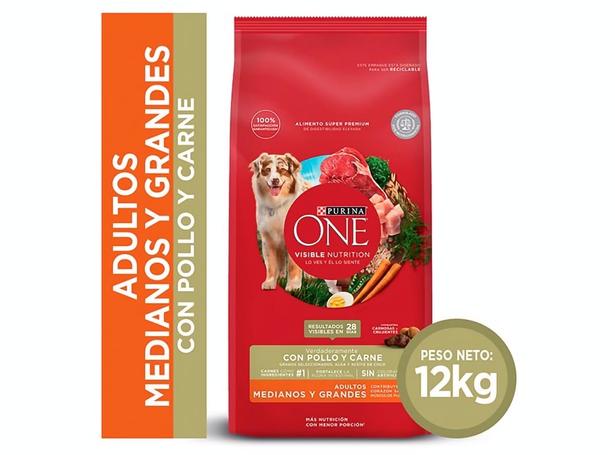 PURINA ONE PERRO ADULTO MED/GRANDE 12KG. | La Casa de las Mascotas