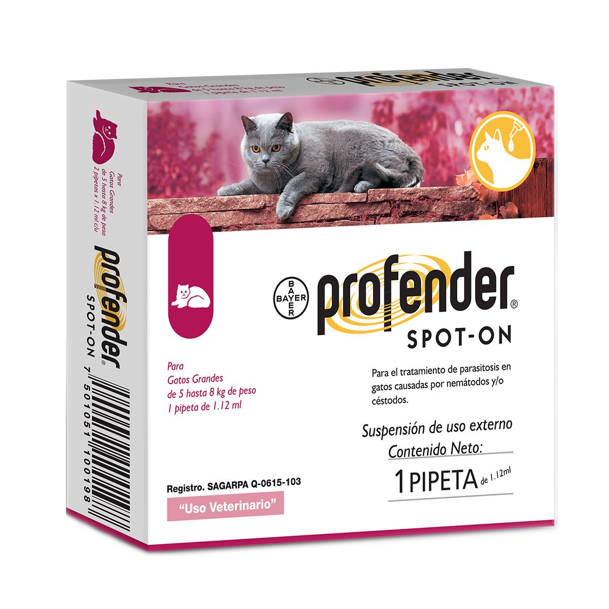 PROFENDER GATOS 5-8 KG ANTIPARASITARIO INTERNO | La Casa de las Mascotas