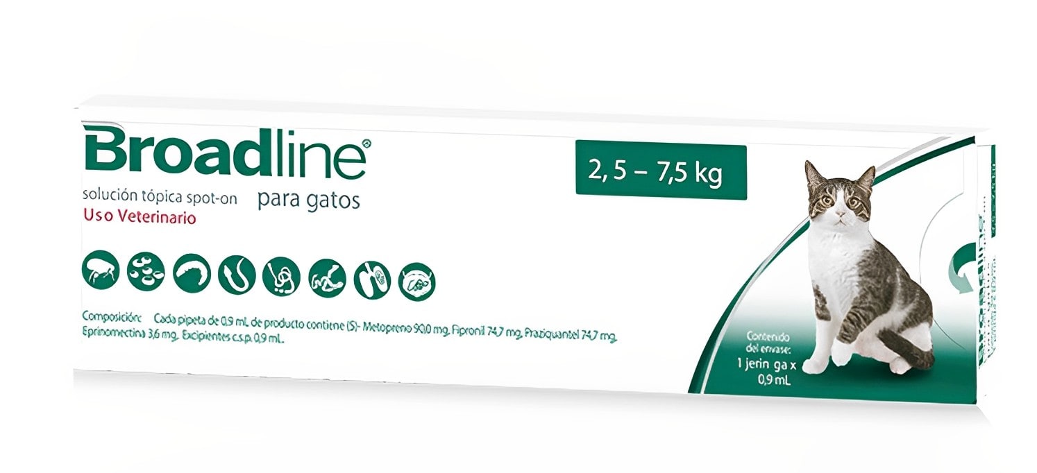 BROADLINE PIPETA ANTIPARASITARIO DE GATO 2.5KG A 7.5KG | La Casa de las ...
