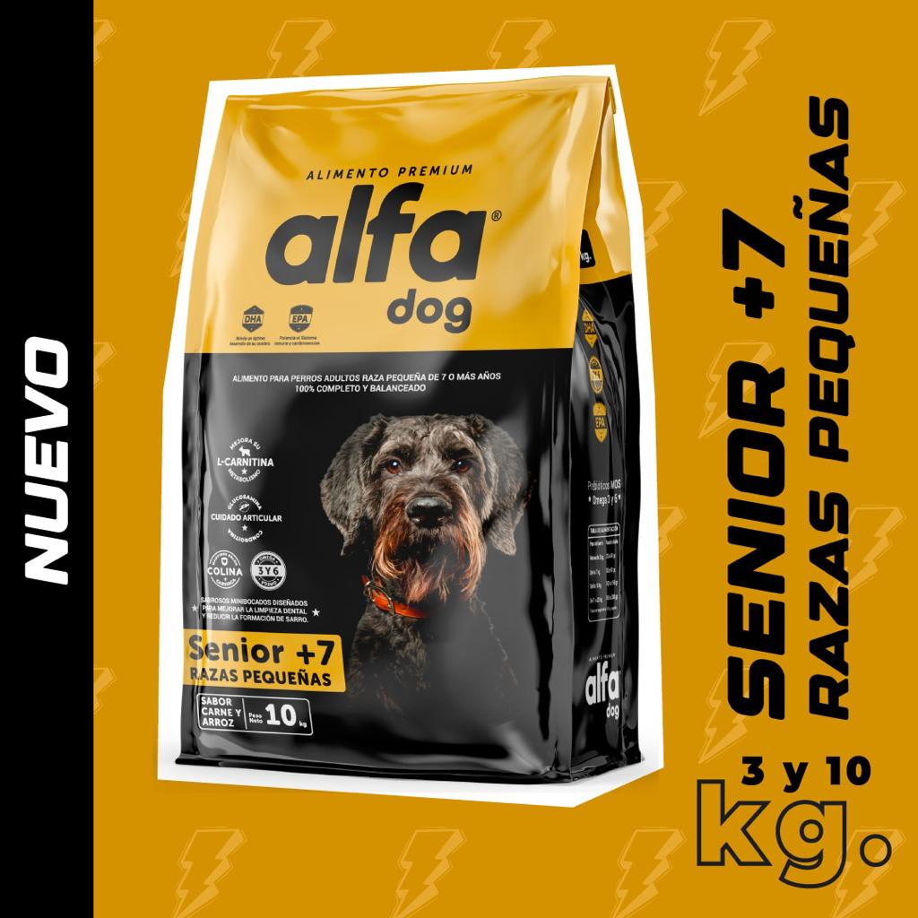 ALFA DOG PREMIUM SENIOR RAZAS PEQUEÑAS 3KG - 10KG | La Casa de las Mascotas