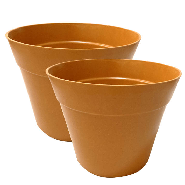 Set De 2 Macetero Bio Bamboo Clasica Terracota 25x25x17 cm | Decogreen