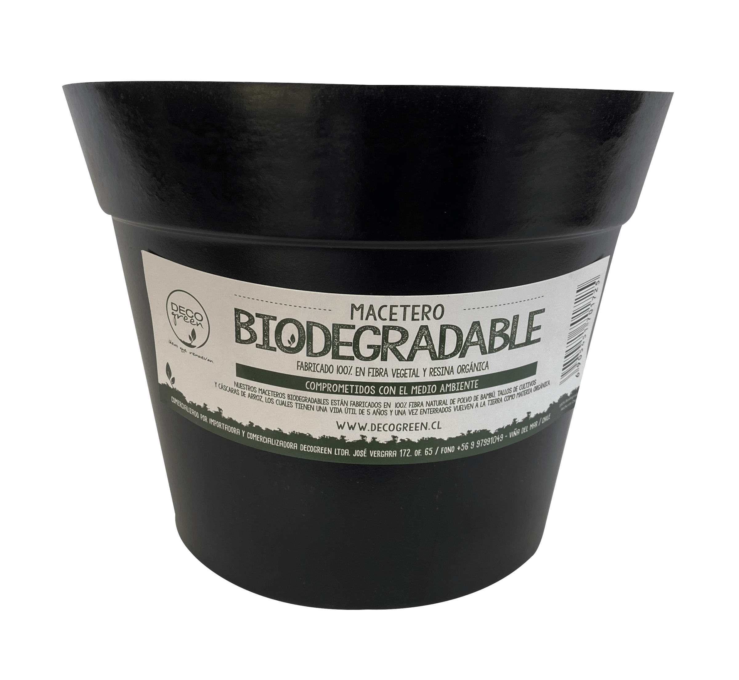 Macetero Bio Bamboo Clasica Negra | Decogreen