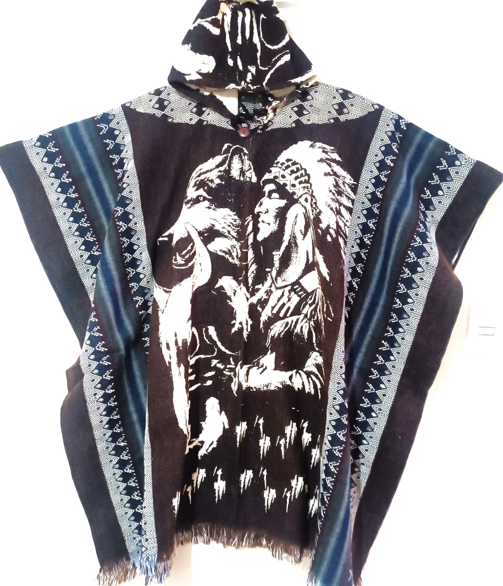 PONCHO INDIO Y LOBO | CT-Inkatej | Tejidos artesanales. Ponchos ...