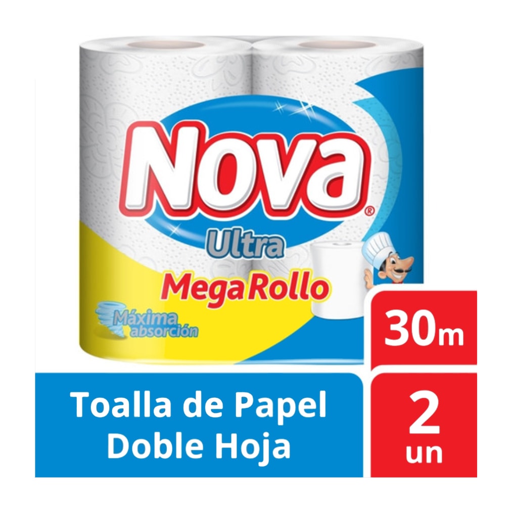 Toalla Nova Ultra Mega Rollo 2 unidades 30 metros | PuntoBarato