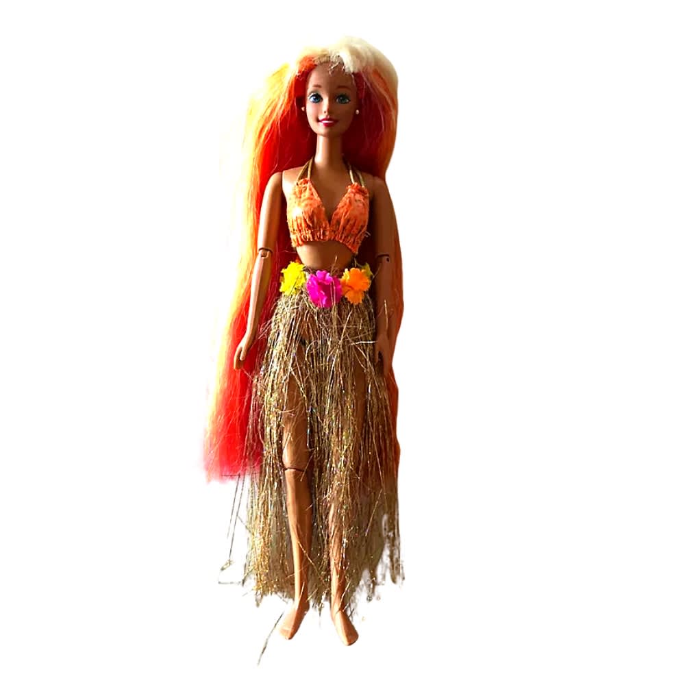 Muñeca Barbie Hula Hair Rubia | La Juguetería de Mamá