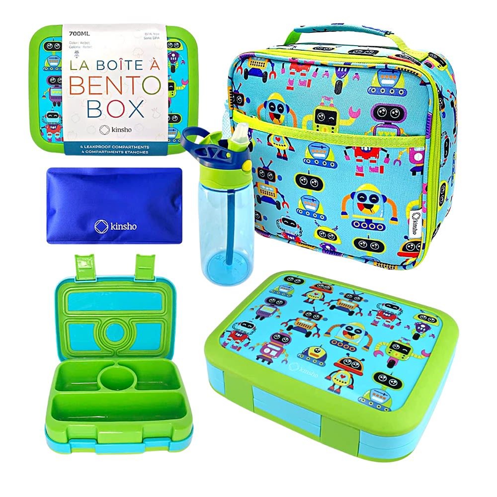 Pack Lonchera Bento Box Kinsho Robots | La Juguetería de Mamá