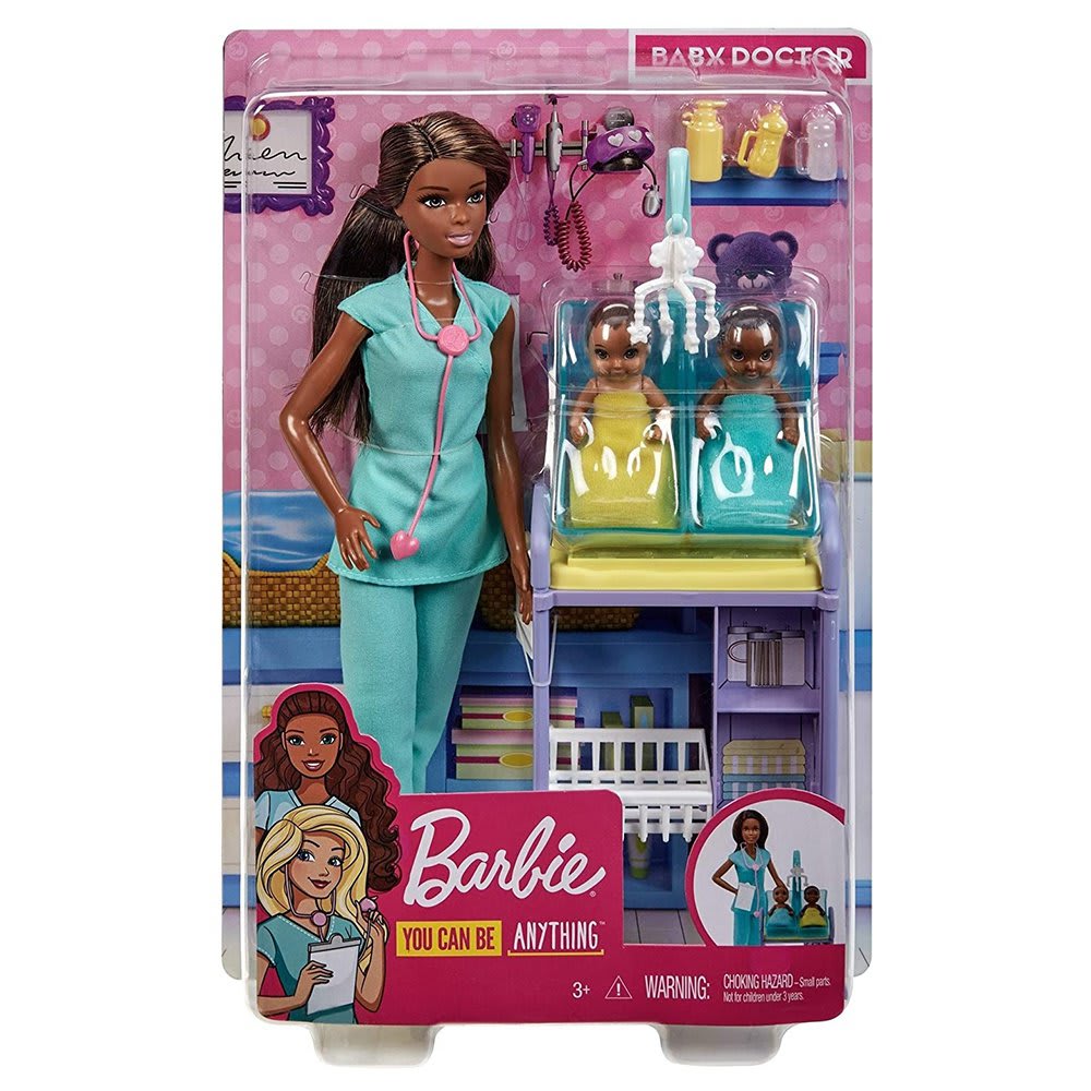 Muñeca Barbie Doctora Morena con Bebés | La Juguetería de Mamá