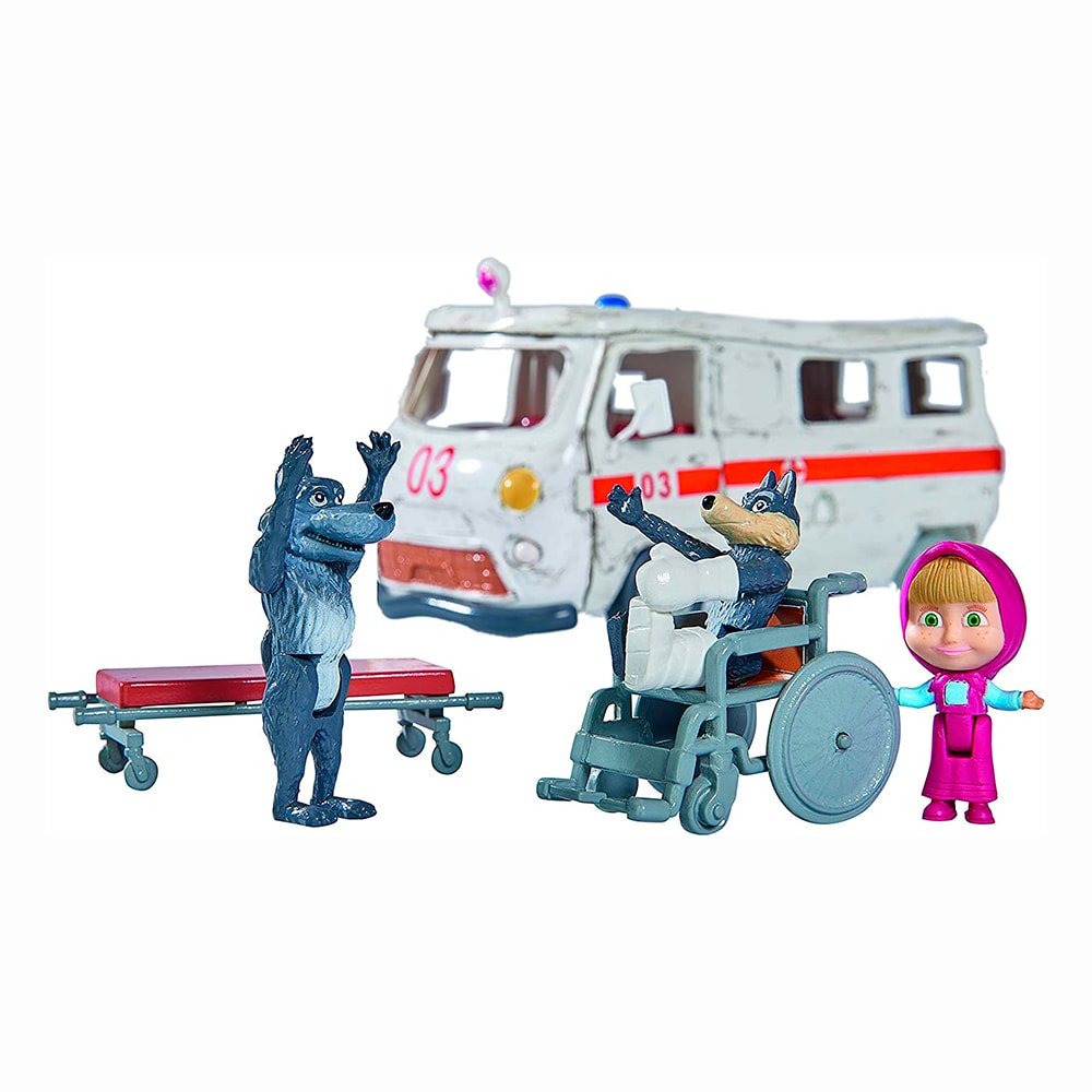 Set Masha y el Oso Ambulancia de Lobos | La Juguetería de Mamá