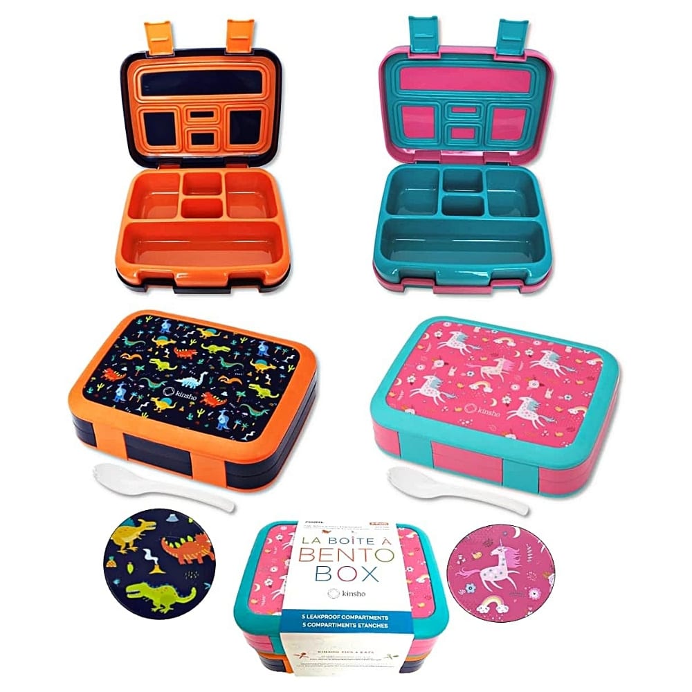 Pack de Taper Bento Box Kinsho Dinosaurios y Unicornios | La Juguetería de Mamá