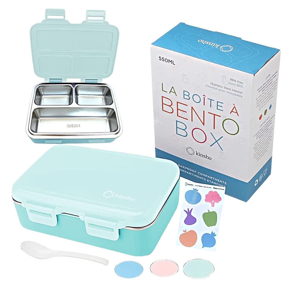 Lonchera Bento Box Kinsho Acero Turquesa | La Juguetería de Mamá