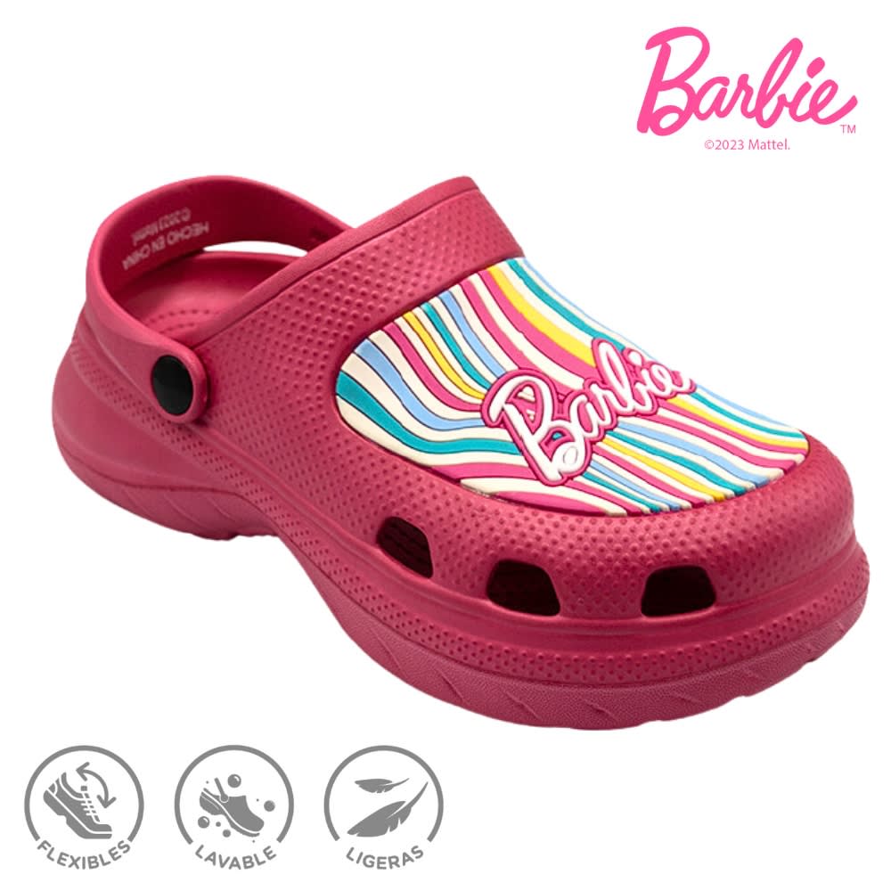 Sandalias Clogs Barbie Teens Fucsia tipo Crocs | La Juguetería de Mamá