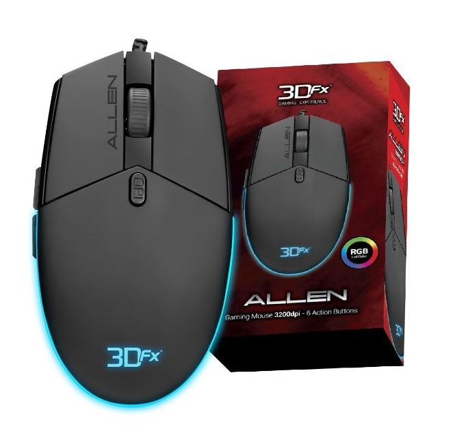 MOUSE 3DFX GAMING ALLEN 3200 DPI | Libreria Matill