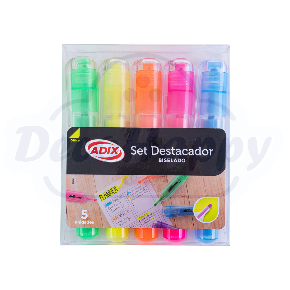 Destacador Transparente 5 Colores (021) ADIX | DecoHappy