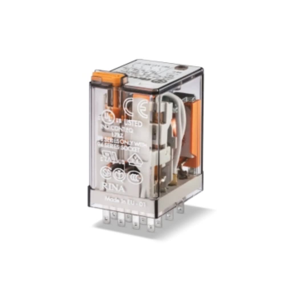 RELE ENCHUFABLE DE 14 PINES 7A 120VAC CON 4 CONTACTOS NA Y 4 NC INDICADOR MECA 553481200040 ...