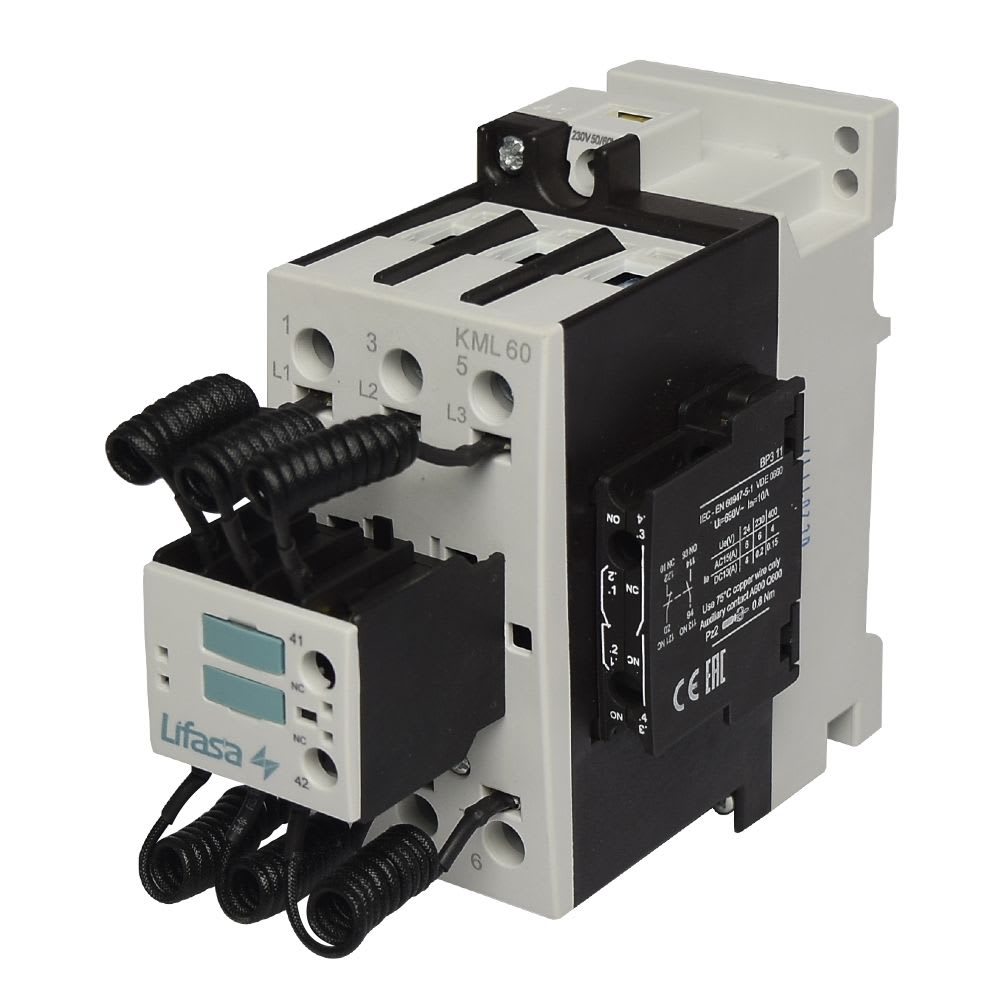 CONTACTOR PARA CONDENSADOR 60KVAR 440V 230V KML60 LIFASA | ARAGCU PERÚ ...