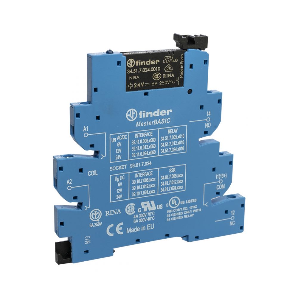 INTERFACE MASTER BASIC CON RELE 24VAC/DC 6A 391100240060 FINDER ...