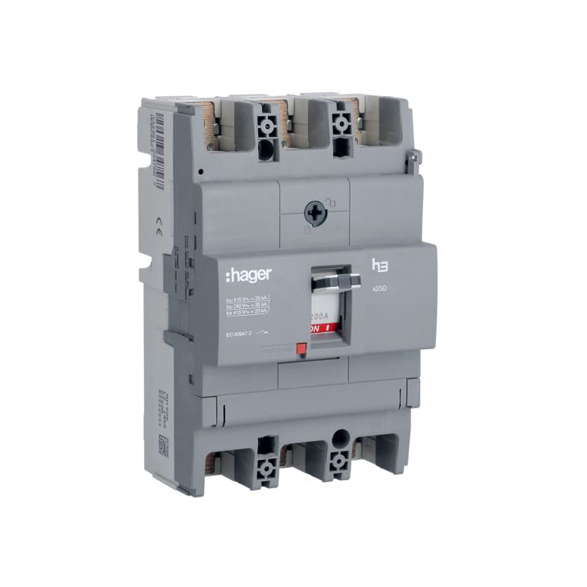 ITM CAJA MOLDEADA FIJO H3 X250 3P 200A TF/MF 35kA/240VAC HHB200Z HAGER ...