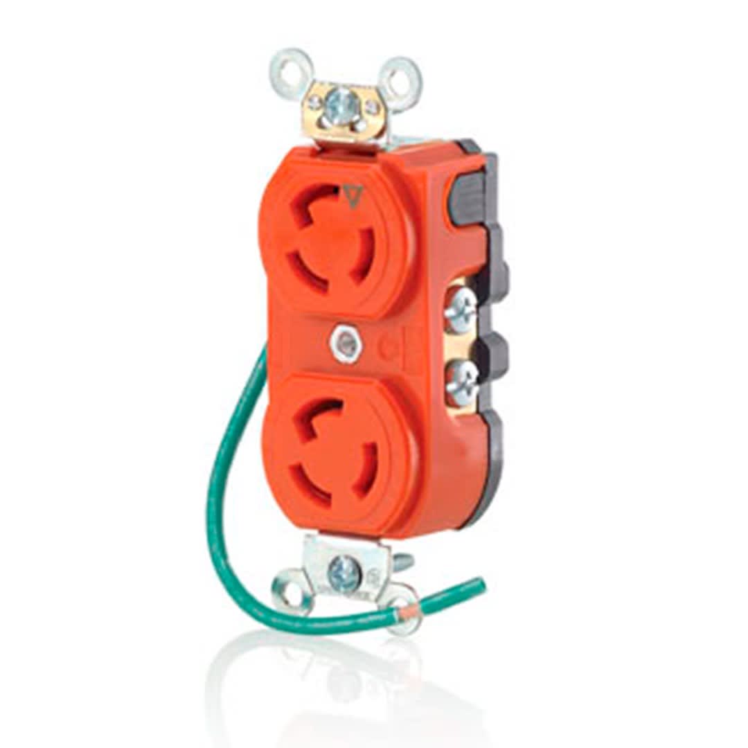 TOMA EMPOTRABLE 2X15A 125V L515R C/SEGURO ANARANJADO 4700-IG LEVITON ...