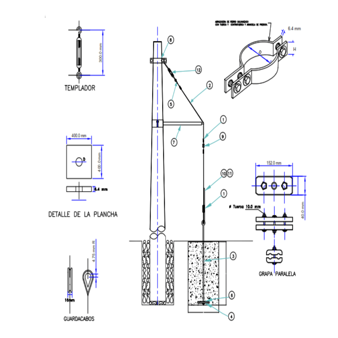 ARMADO TIPO ARC RETENIDA MEDIA TENSION GALV CALIENTE ARAGCU AR | Aragcu ...