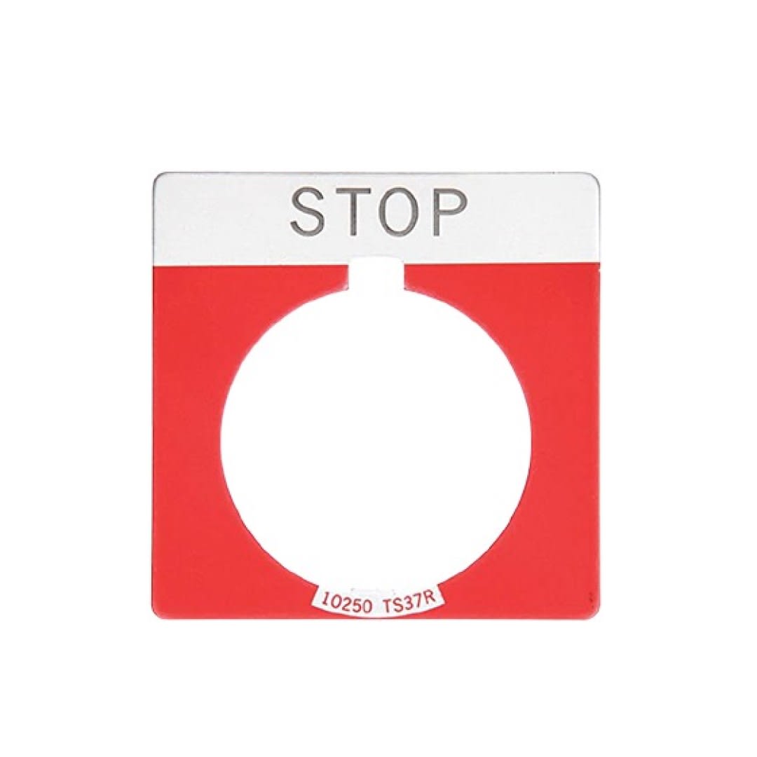PLACA LEYENDA STOP, COLOR ROJO, IP66, NEMA 3R E22NS34 EATON | Aragcu ...