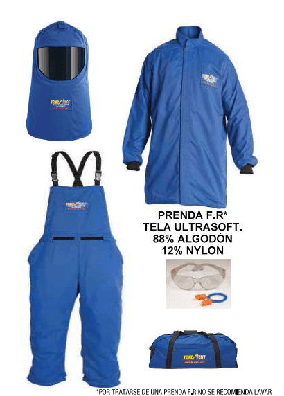 KIT ROPA ANTI-ARCO INDURA 12.4CAL/CM2 TALLA M-C/AZUL ELECTRICO TTK11-M ...