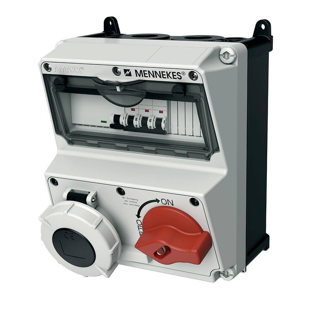 CAJA COMBINADA AMAXX IP67 BLOQ.MECA. DUO 1TOMA3P+T32A 500V7H C/INT.TERM ...