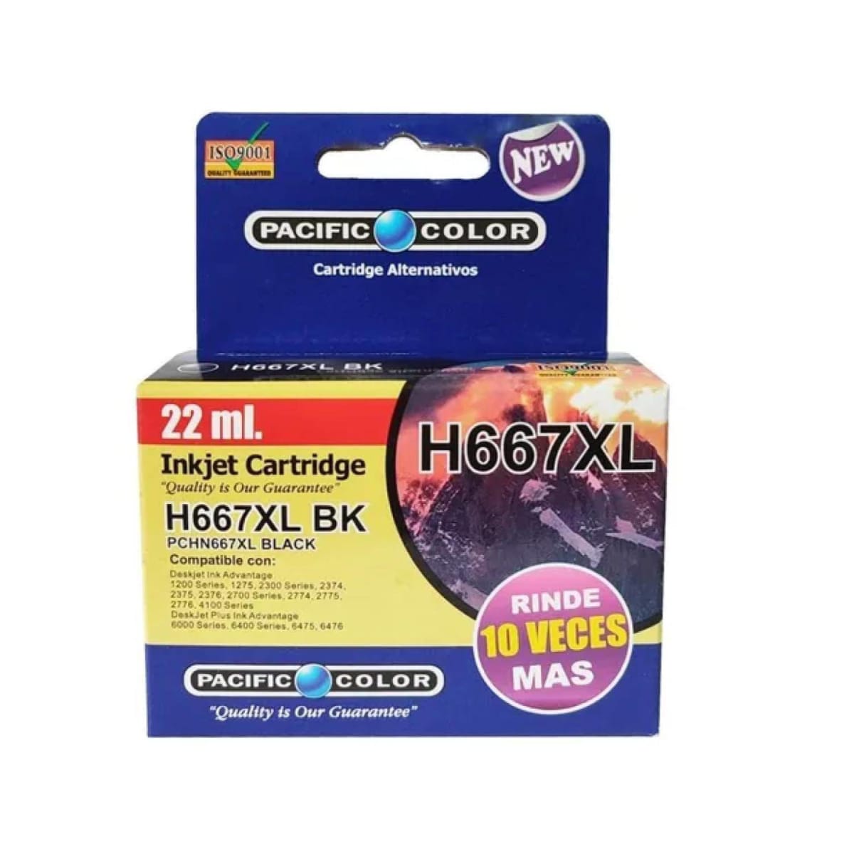 Tinta HP 667XL negro alternativa Pacific Color | Casa Eban