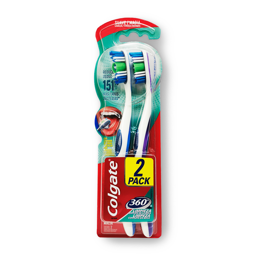 Cepillo Dental Colgate 360 Suave 2 Pack | Klikame