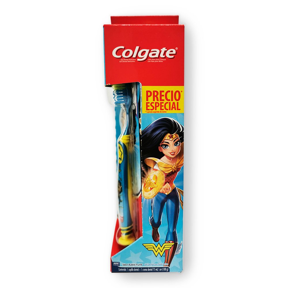 Pack Cepillo y Pasta Dental Colgate Super Heroe 6+ de 75ml | Klikame