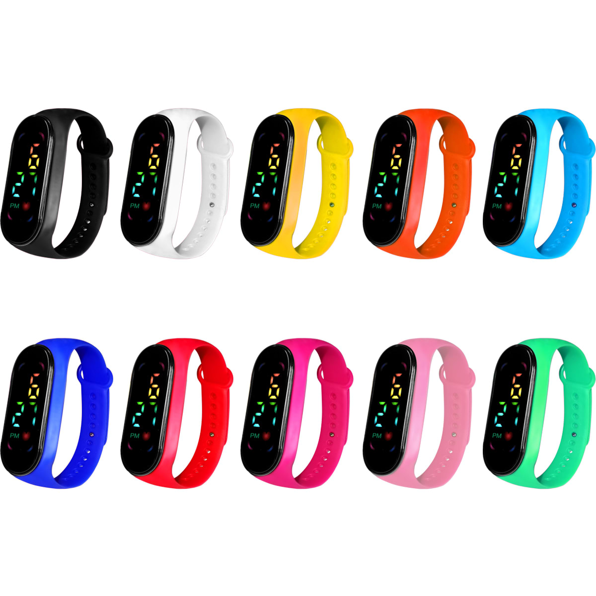 RELOJ DE MANO INFANTIL DIGITAL LISO RECTANGULAR | 12 UNID | Omas Mucho Mas