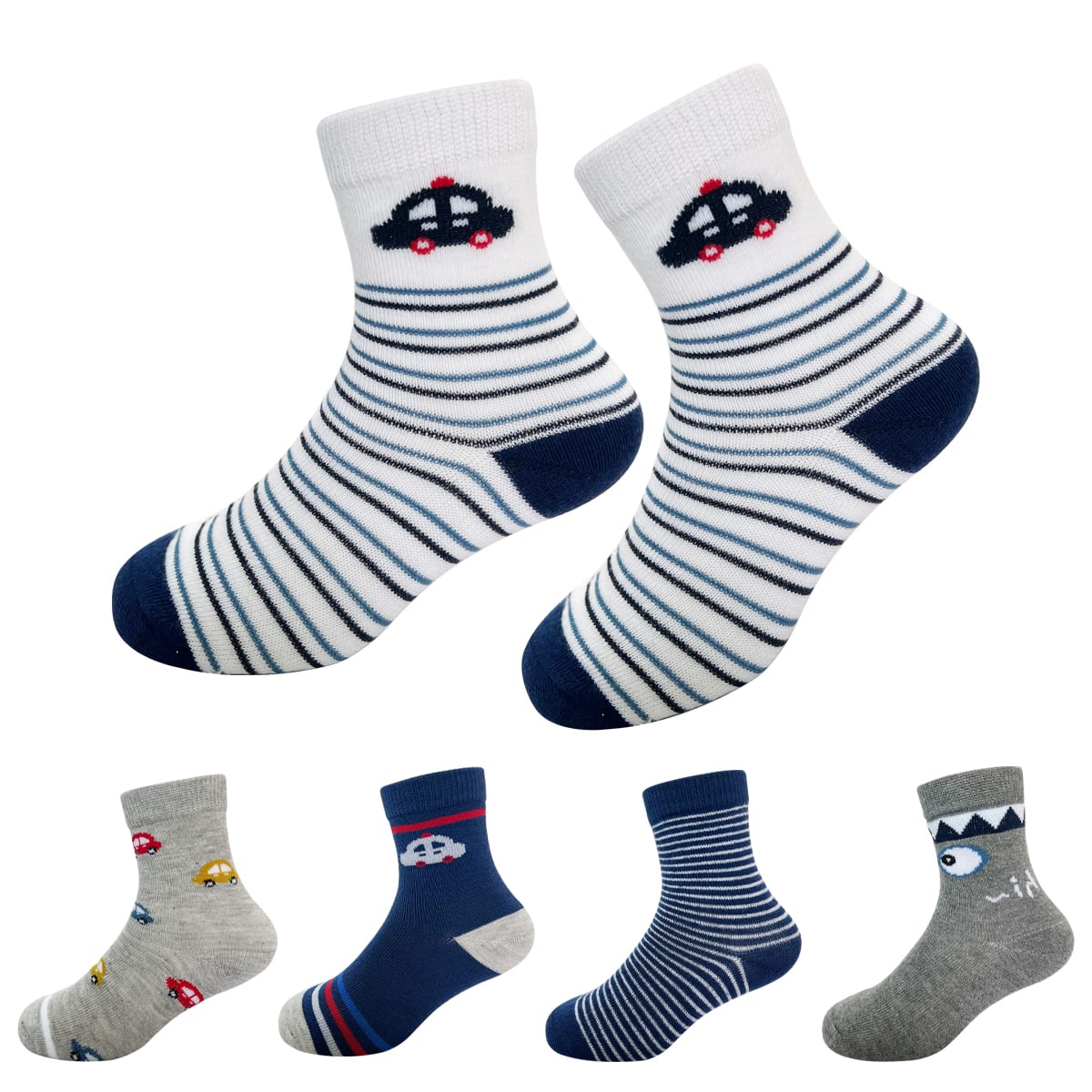 CALCETINES DE BEBE NIÑO CORTE MEDIO AUTO TALLA 9-18 MESES | 12 UNID ...