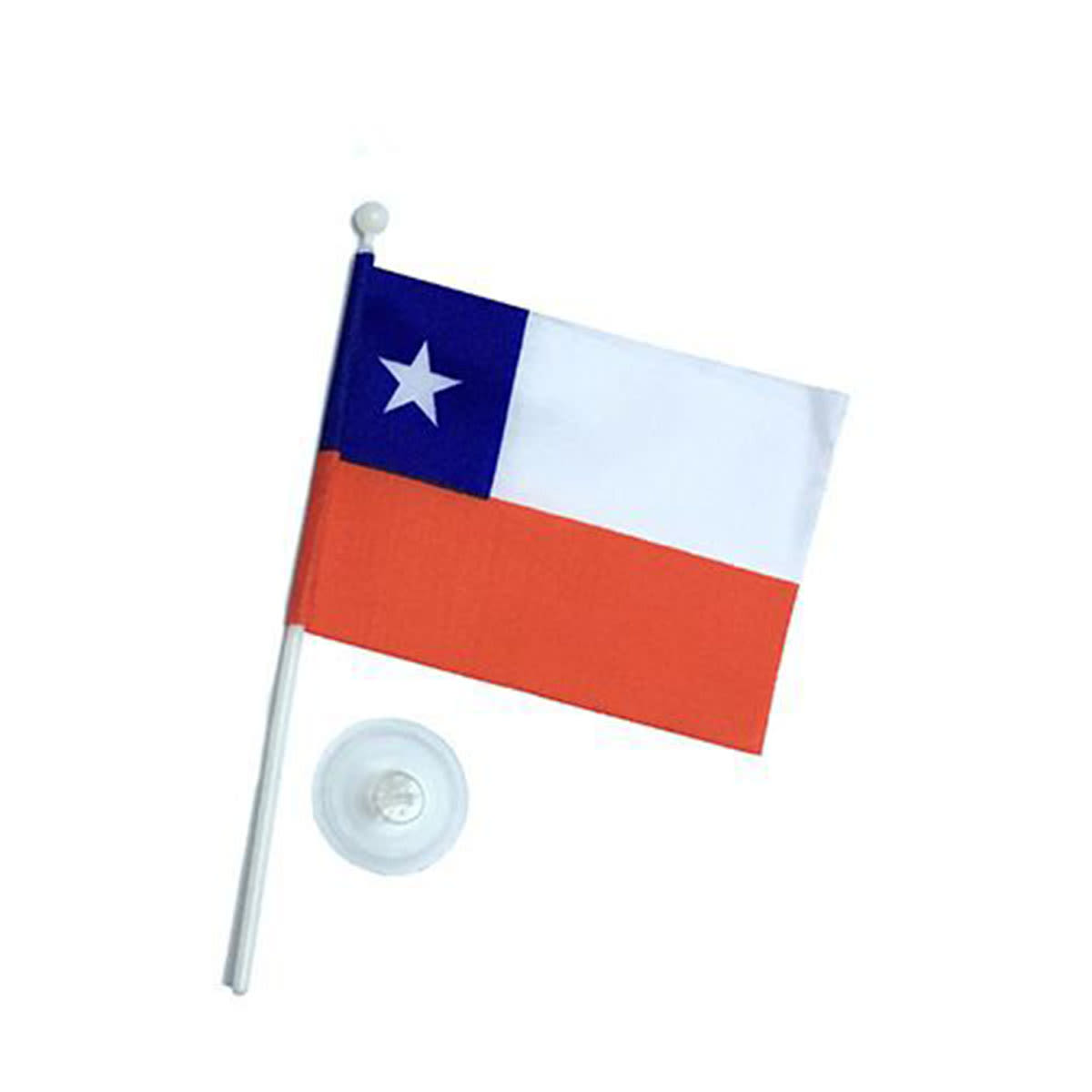 BANDERA CHILENA TELA CON CHUPON DE SOPORTE | Omas mucho más