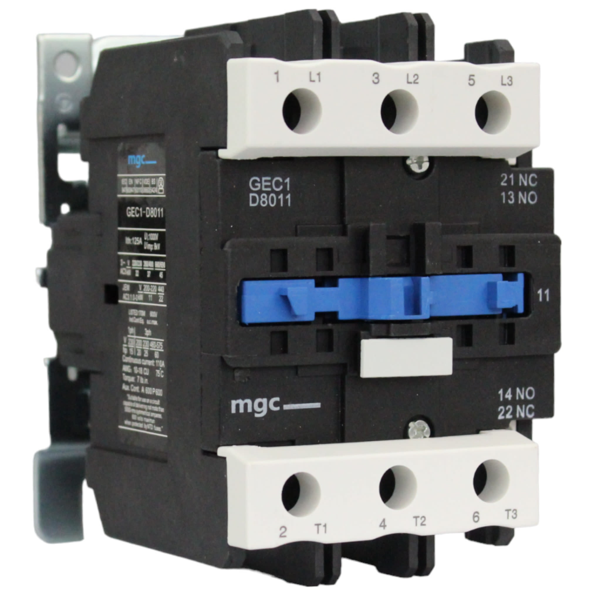 Contactor GEC1 80A Bobina 220VAC AC3 380V 37KW 1NO+1NC MGC ...