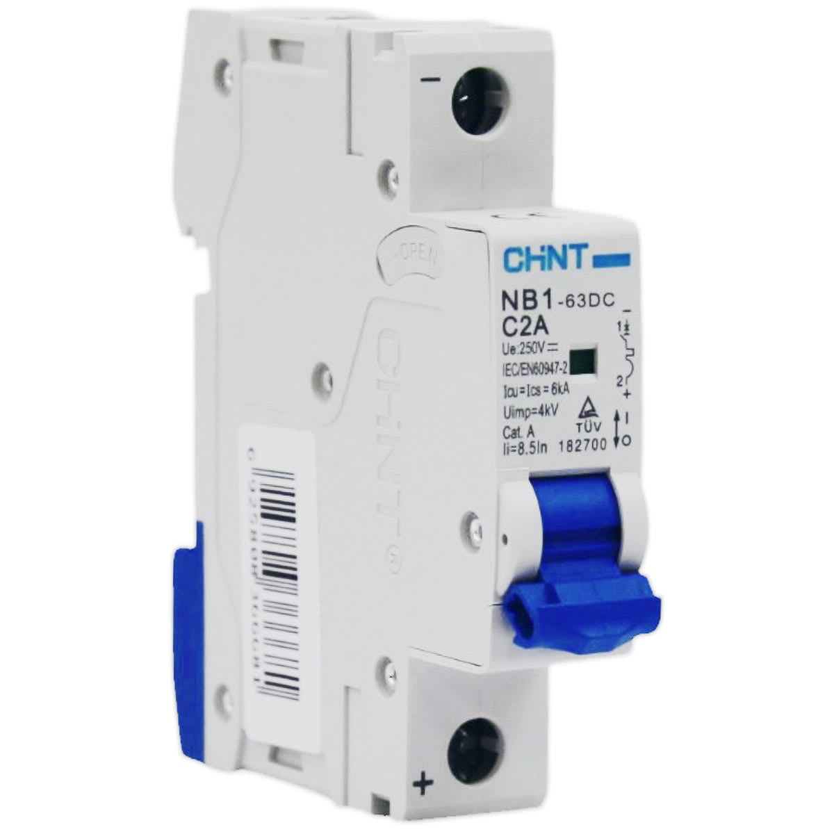 Interruptor Automático 1x2A CurvaC 250VDC NB1-63DC-1p Chint | Ferrelectrica Materiales Electricos