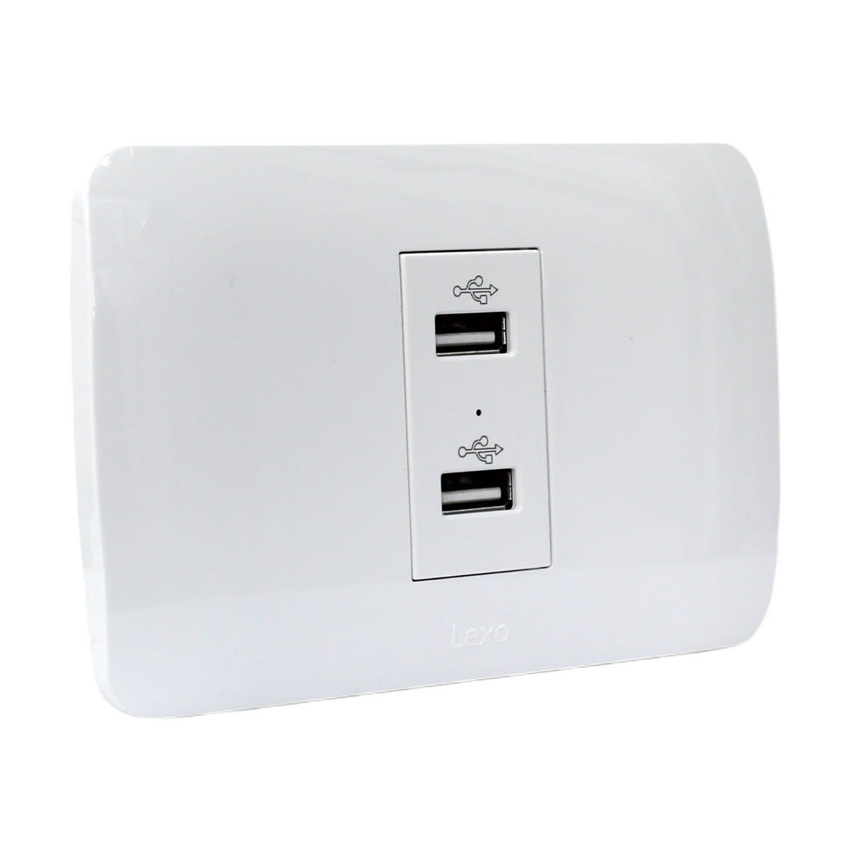 Toma Doble USB 5v c.c. 1100ma Blanco Armado Lexo | Ferrelectrica Materiales Electricos