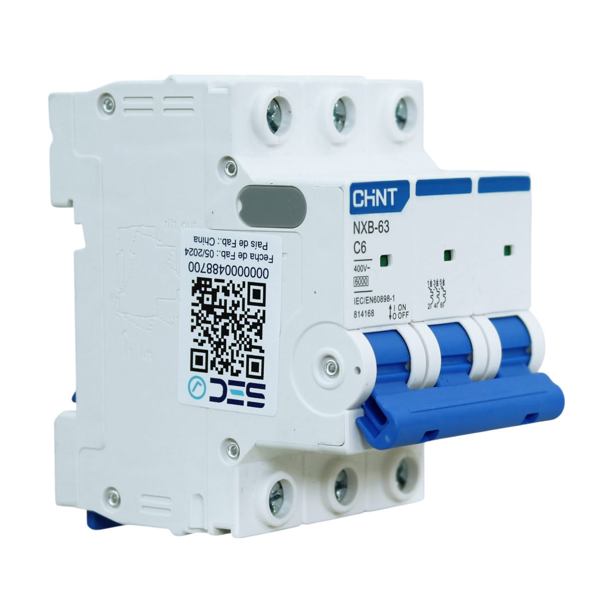 Automático 3x6A 6kA Curva C 230/400V NXB-63 Chint | Ferrelectrica Materiales Electricos