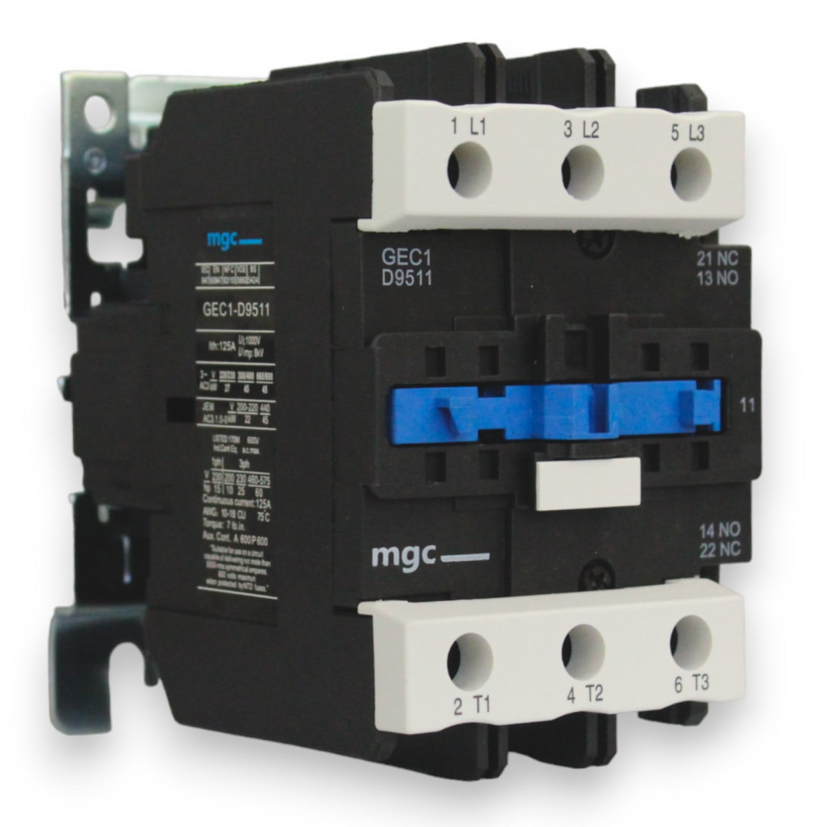 Contactor GEC1 95A Bobina 220VAC AC3 380V 45KW 1NO+1NC MGC ...