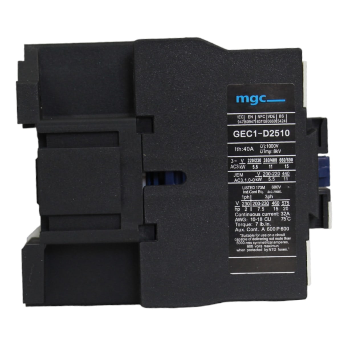 Contactor GEC1 25A Bobina 220VAC 3P AC3 380V 11 KW 1NO MGC ...