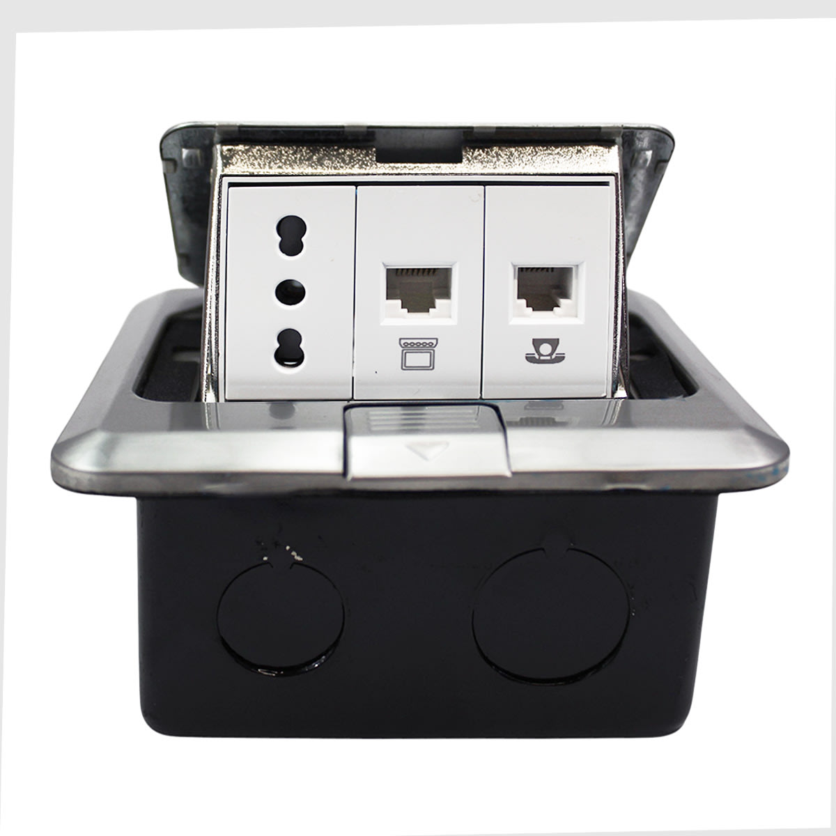 Caja De Piso Enchufe 10/16A + Toma Rj45 + Toma Rj11 Stanford ...