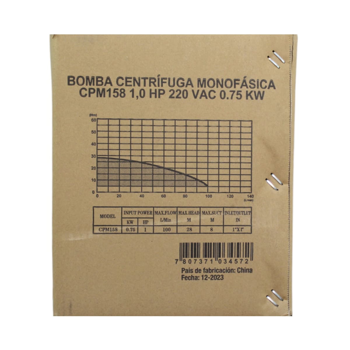 Bomba Centrifuga Monof CPM180 1.5 HP 220 VAC 1.1 KW | Ferrelectrica Materiales Electricos